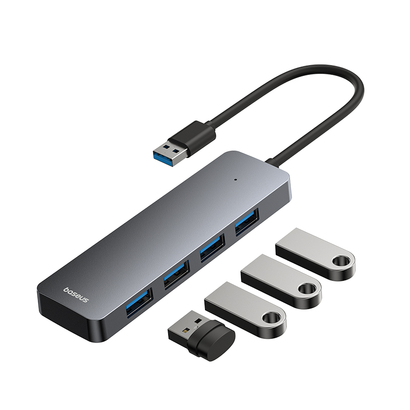 Baseus 4-Port HUB UltraJoy Series Lite- 15cm Space Grey USB-A to USB3.0 ...